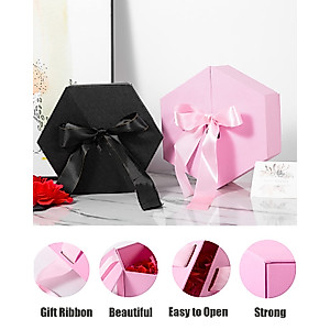 JSUPMKJ Money Box for Cash Gift Pull, Money Roll Gift Box with Flower, 9 inches Large Gift Ribbon Box, Surprise Money Gift Box for Birthday/Christmas/Valentine's Day