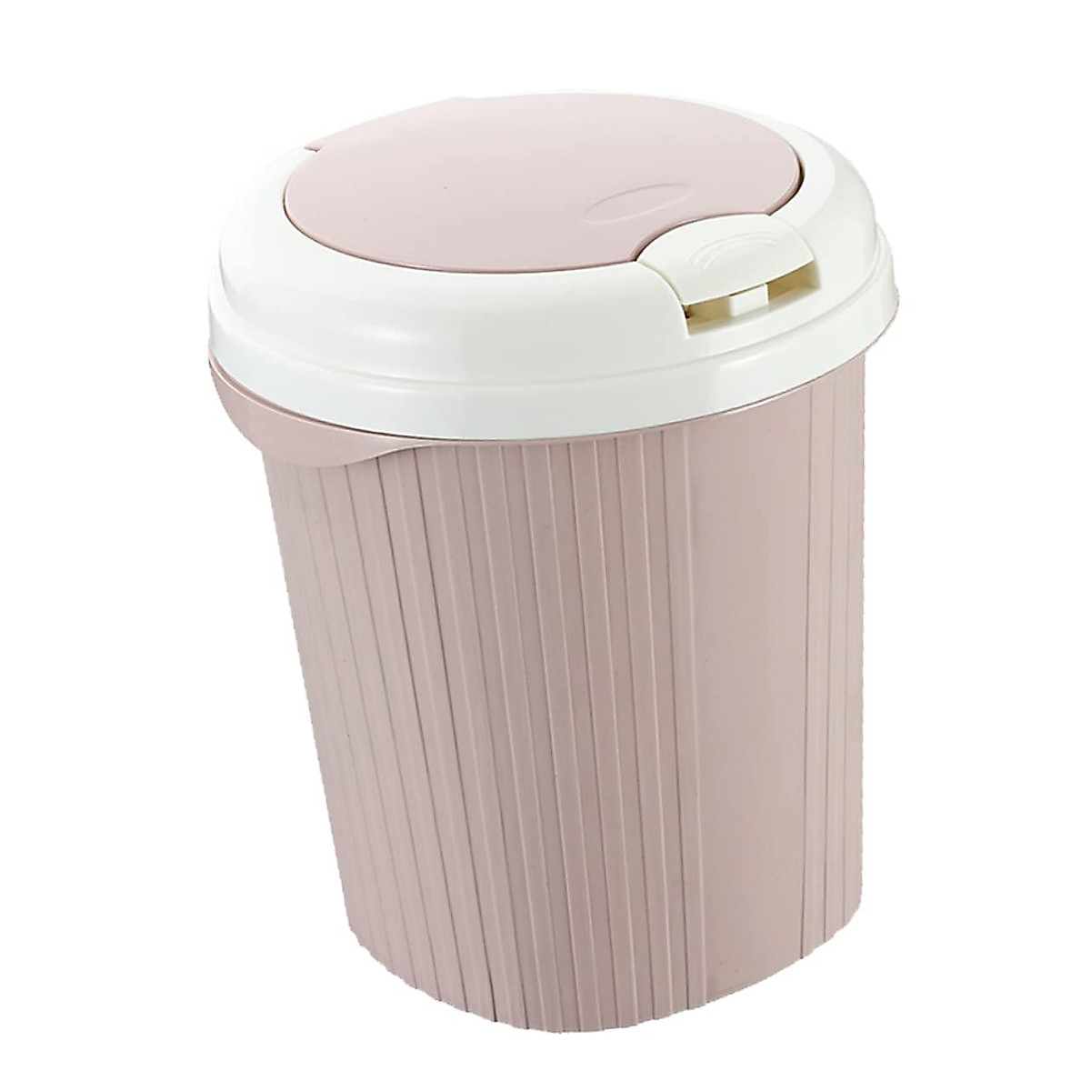 Cabilock Garbage can Rubbish Bins with lids Mini Desktop Trash bin Kitchen Waste Bins Garbage Container Plastic Garbage Bins Retro Waste Bin Spring Trash can Office Laundry Basket pp Indoor