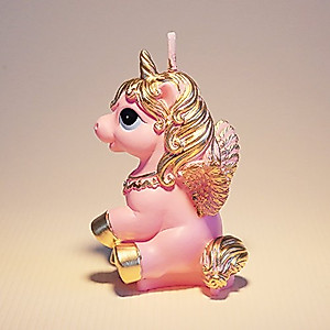 iLikePar Birthday Candles Smokeless Cake Topper Unicorn Candle for Party Supplies and Wedding Favor (Pink)