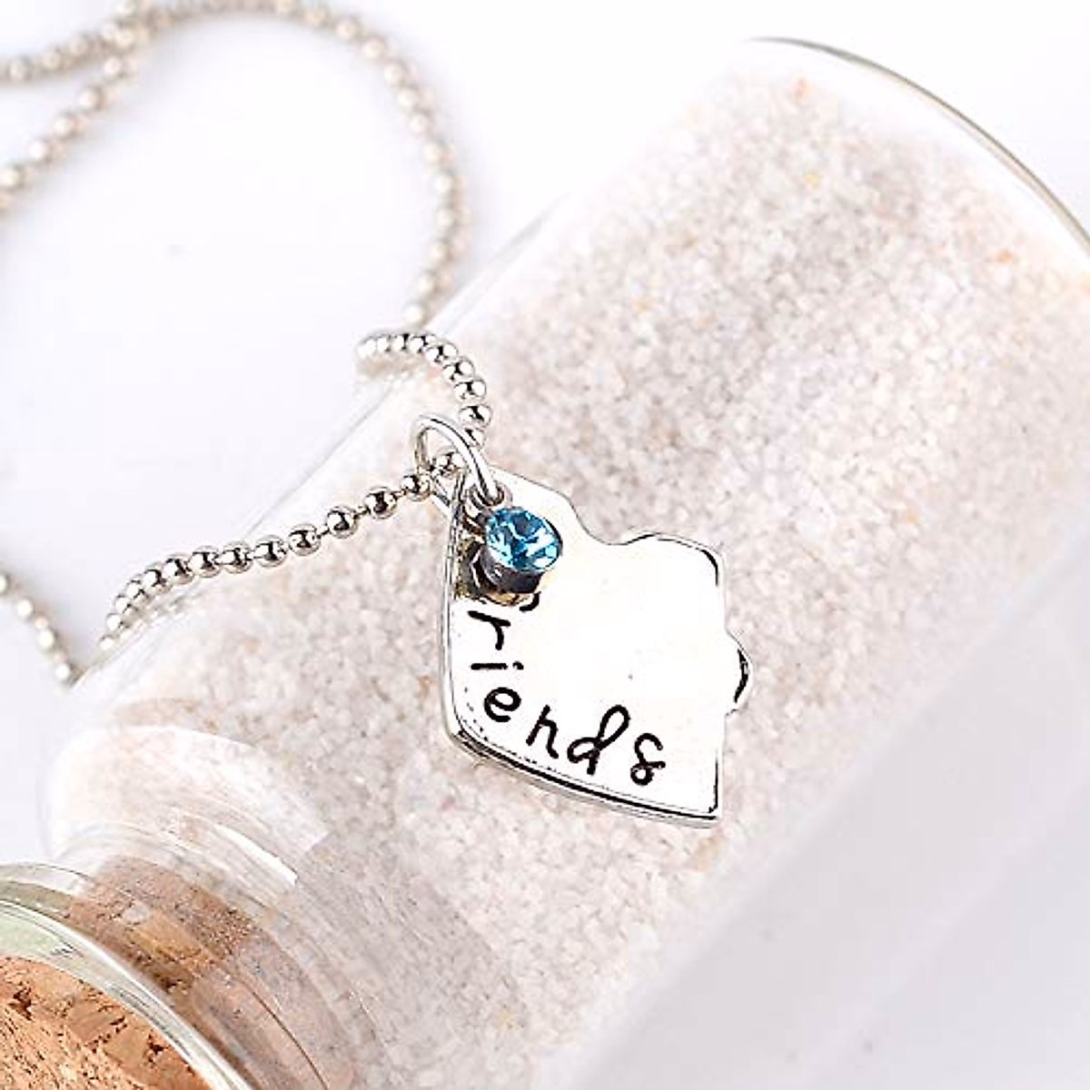 YALLNASL Friendship Necklace for 3 Best Friends Matching Necklaces for BFF Puzzle Piece Necklace for Best Friend Forever and Ever Necklace for BFFs Bestie Birthday Christmas Gifts