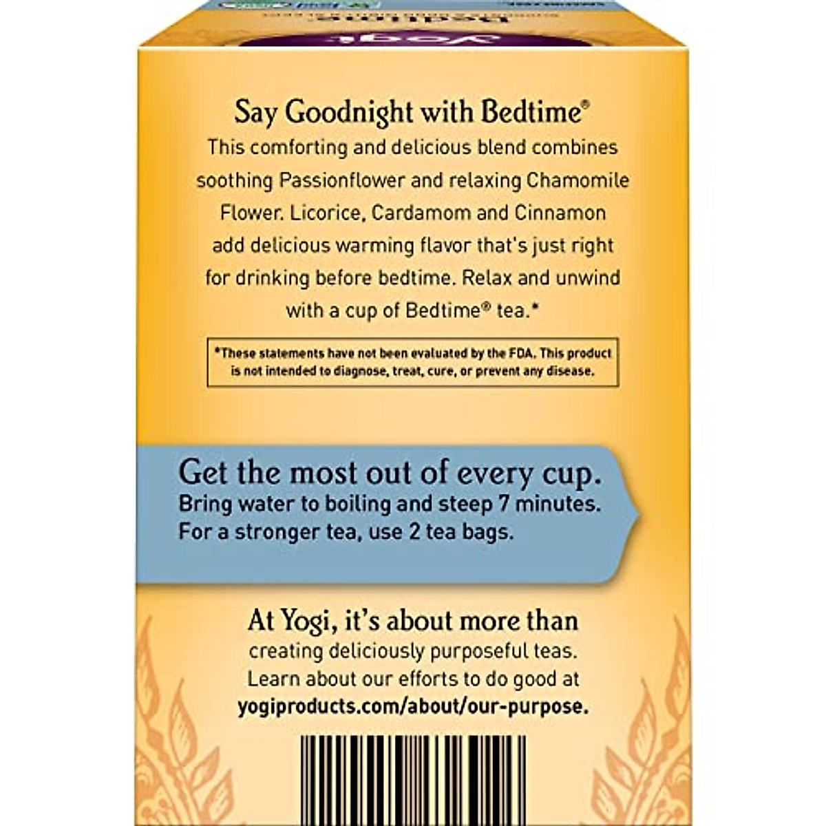 Yogi Tea - Bedtime (6 Pack) - Supports a Good Night’s Sleep - Tea with Passionflower, Chamomile, Valerian Root, and Lavender - 96 Organic Herbal Tea Bags