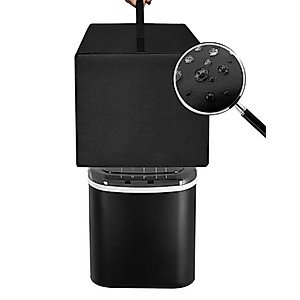 Countertop Ice Maker Cover Heavy Duty Nylon Material Waterproof Dust Cover Case Compatible With Electactic Countertop Self-Cleaning Ice Maker Machine ICE91122 Black 13.8"Dx11"Wx11"H