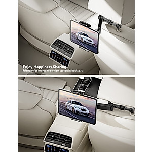 Tryone Car Headrest Tablet Holder Mount Stretchable Backseat Tablets Stand for Kids, Car Seat Mounts Compatible with iPad Pro 12.9 Air Mini, iPhone, Galaxy Tab, Switch, All 4.7-12.9" Screen Devices