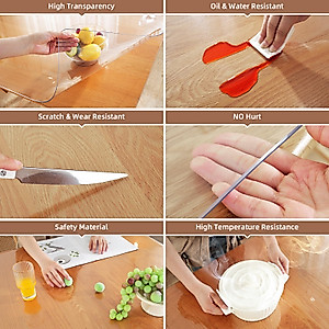 Warmstar Clear Table Cover Protector 24 x 48 Inch, 2mm Thick Plastic Table Cover Rectangle,PVC Clear Table Protector,Desk Protector Mat for Kitchen, Dresser, Writing Desk，Dining Room Table