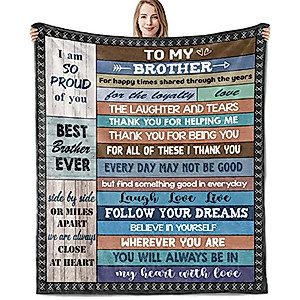 Gifts for Brother Blanket - Christmas Brother Gift - Brother Gifts from Sister - Brother Gifts - Gifts for Brother Adult - Brother Birthday Gifts for Fathers Day from Daughter Blankets 60x50 Inch