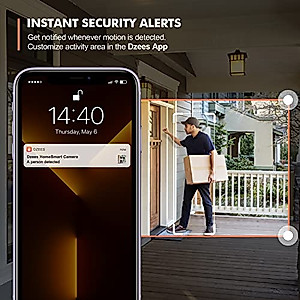 Dzees 2K Security Cameras Wireless Outdoor WiFi, Siren Alarm Spotlight Outdoor Camera Wireless Battery Powered, 360° PTZ Camera, AI Motion Detection, 2-Way Talk, Color Night Vision, IP66, Cloud/SD