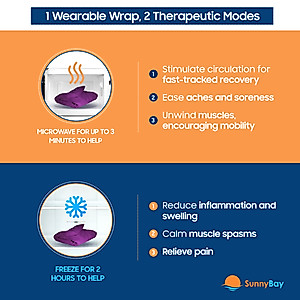 SunnyBay Extra Large Microwave Heating Pad, Microwavable Heavy Weighted Full Body Moist Cold Pack and Washable Fleece Cover, 10x24 Inches, FSA HSA Eligible, 4 lbs, Purple