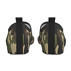 Green Brown Camo Camouflage Print Water Shoes for Womens Mens Non-Slip Barefoot Shoes Quick-Dry Beach Swim Shoes