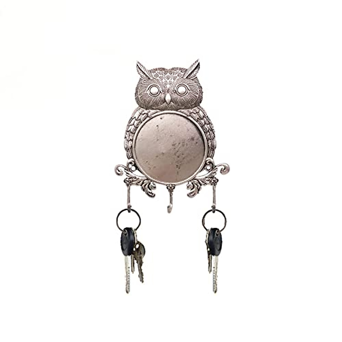 JfwuHap Coat Rack Wall Mounted - Hooks,2Pcs Owl Key Hook Heavy Duty,Zinc Alloy Metal Coat Hook Rail for Coat Hat Towel Purse Robes Mudroom Bathroom Entryway (Silver)