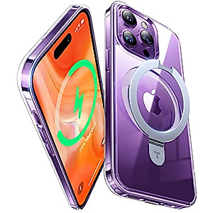 TORRAS UPRO™ Ostand for iPhone 14 Pro Max Phone Case, Compatible with Magsafe with Invisible Stand, [MIL-Grade Drop Protection] [Never Yellow] Shockproof Slim Magnetic iPhone 14 Pro Max Case, Clear
