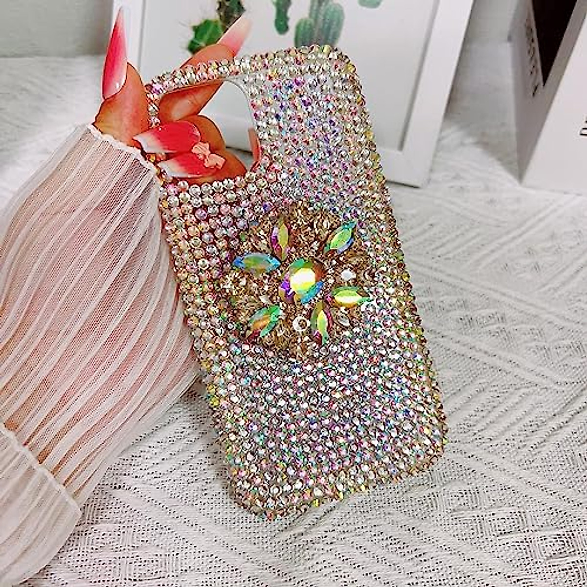 redecarie for Samsung Galaxy Note 10 Diamond Case,3D Handmade Luxury Bling Glitter Shiny Crystal Rhinestone Case with Holder Kickstand for Women Girls Kids Teens
