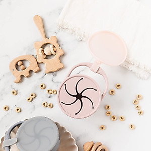 Boppabug | Toddler Snack Cup with Attached Lid | Collapsible Silicone Snack Container | Toddler Spill Proof Snack Catcher (Pebble)