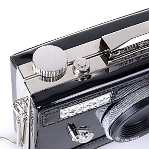 QZUnique Camera Shoulder Bag Snapshot PU Leather Crossbody Bag Vintage Novelty Cute Handbag Purse