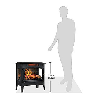 Duraflame Electric Infrared Quartz Fireplace Stove with 3D Flame Effect, Black