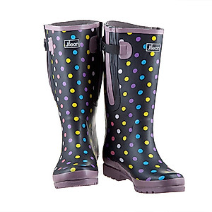 Jileon Extra Wide Calf Rain Boots - Ideal for Wide Feet, Ankles & Calves - Fit 16 to 23” Calves - Durable & Waterproof