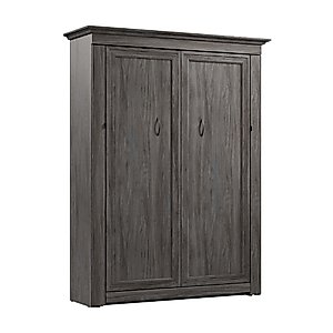 Bestar Versatile Murphy Bed in Walnut Gray, Sleeping Arrangement for Multipurpose Room, Full, Grey