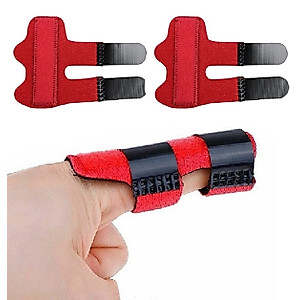 Finger splint , Trigger Finger Splint , Arthritis ​Injuries Splints Straightenin , Stabilize Arthritis Sprains , Adjustable Fixing Finger Fractures Splints, Finger Trigger Knuckle Protect 2 PCS(red)