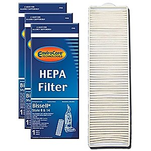 EnviroCare Premium Replacement Vacuum Cleaner Post Motor HEPA Filter Designed to Fit Bissell Style 8 & 14 Uprights 3 Filters