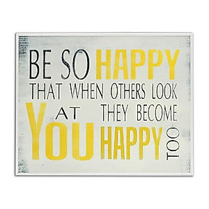 Stupell Industries Be So Happy Typography, Design by Holly Stadler Wall Art, 16x20, Multicolor