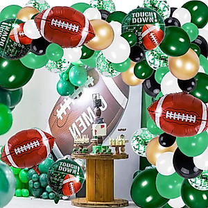 Football Party Balloon Arch Garland Kit, 106 Pcs Football Mylar Foil Latex Balloons for Kids Teenagers Sport Theme Birthday Party Decors, Football Theme Super Sunday Touchdown Party Decors Supplies