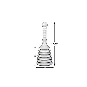 Master Plunger MPS4-4 Sink & Drain Plunger for Kitchen Sinks, Bathroom Sinks, Showers, and Bathtubs. Small and Strong Design with Large Bellows Commercial & Residential Use, White