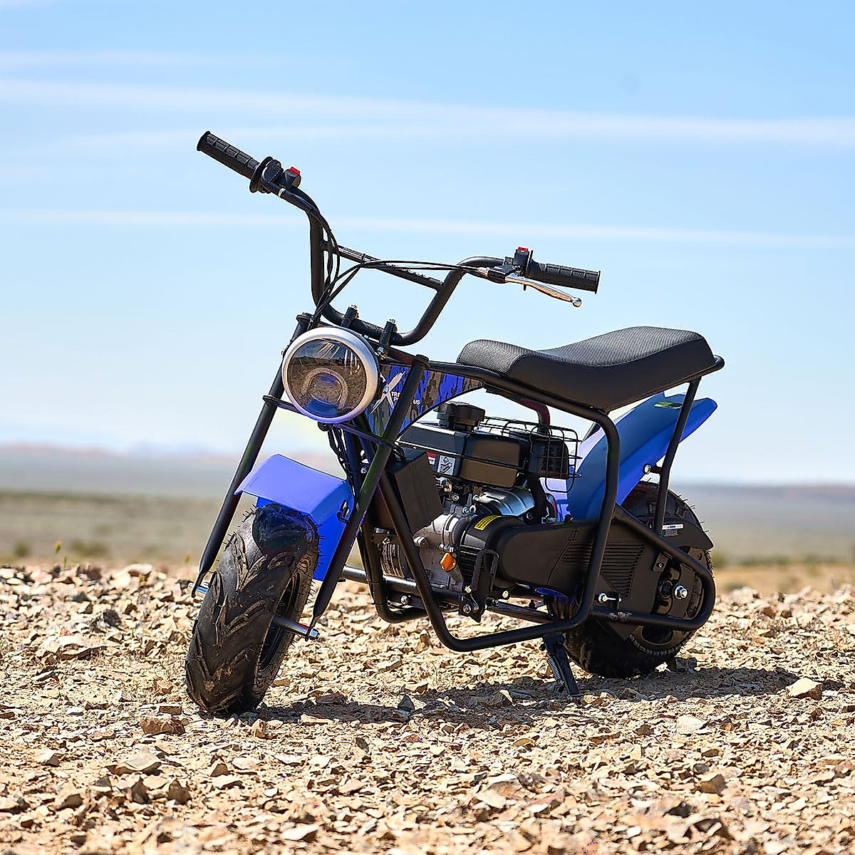 XtremepowerUS Pro-Series 99cc 3.5HP Gas Powered Off Road Trail Bike Dirt Bike Ride One Bike, Mini Bike for Adults & Kids Over Age 13+, Blue