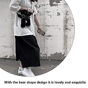 TENDYCOCO Crossbody Bag with Chain Stuffed Animal Purse Teddy Bear Purse Gothic Purse 13.3in