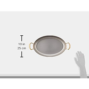 Mauviel M'150 B 1.5mm Polished Copper & Stainless Steel Oval Pan With Brass Handles, 13.8-in, Made in France