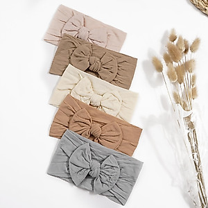 CÉLLOT Super Stretchy Soft Knot Headbands with Hair Bows Head Wrap Hair Accessories For Newborn Baby Girls Infant Toddlers Kids