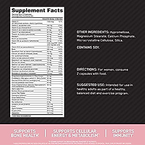 Optimum Nutrition Opti-Women, Vitamin C, Zinc and Vitamin D for Immune Support Womens Daily Multivitamin Supplement with Iron, Capsules, 120 Count