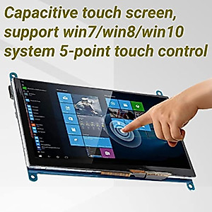 7-inch Display, Ultra HD Display Capacitive Touch Screen, Support for Independent Backlight Control and Hdmi Interface Input, Can Be Used As Hdmi/Raspberry Pi/Computer Monitor.