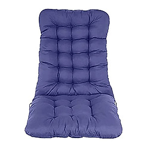 Sundaylike High Back Patio Chair Cushions Outdoor, Rocking Chair Cushions Set with Ties, Thickened Patio Chaise Lounger Swing Bench Cushion Loveseat Recliner Pads Mat Garden (Navy Blue)