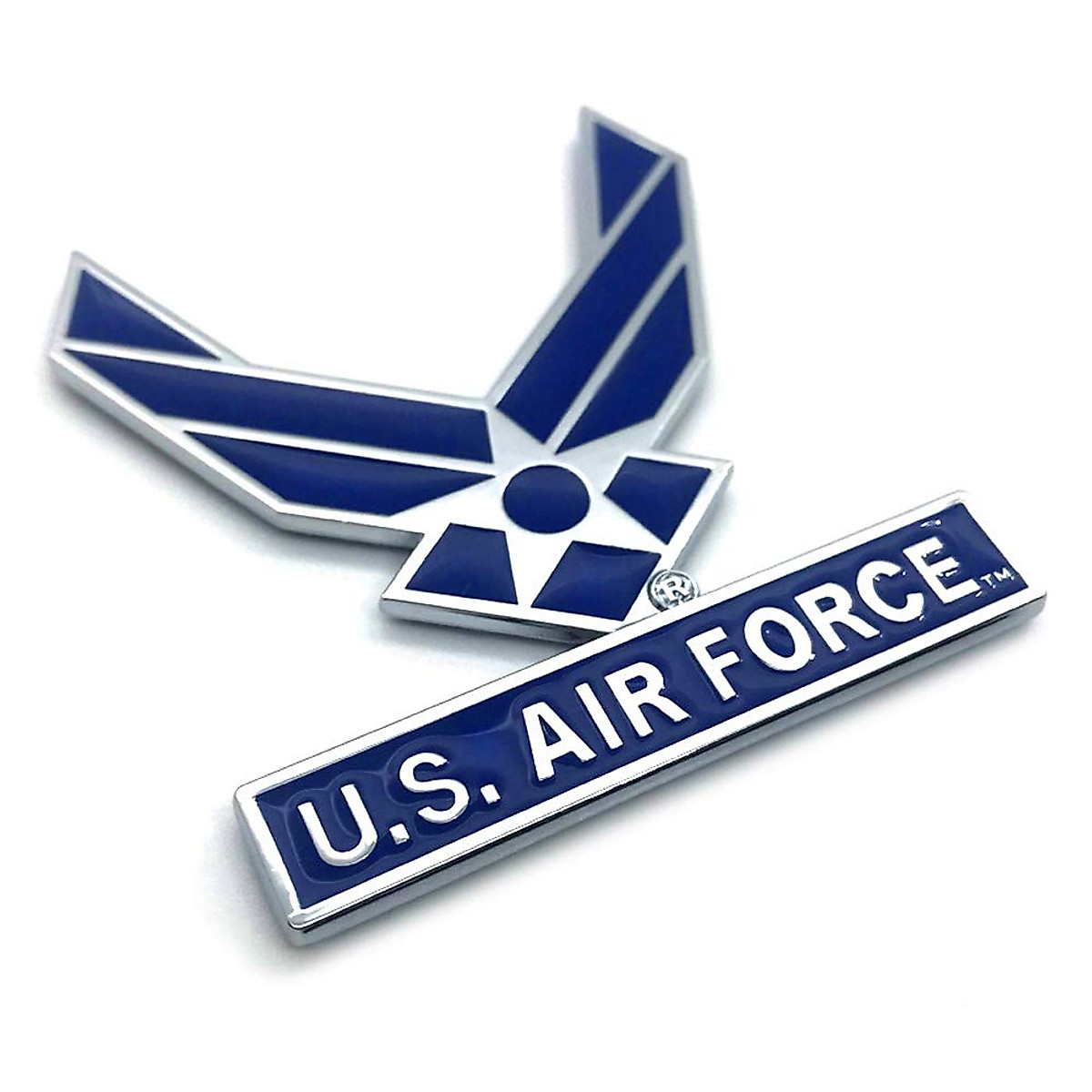 Auto Medals U.S. Air Force Sticker USAF Decal Chrome Metal Auto Emblem for Car Truck Auto