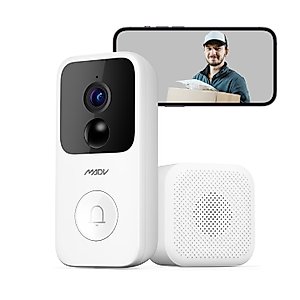 MADV Smart Video Doorbell, 2K Resolution, Night Vision, Two-Way Audio, Motion Detection, Voice Changing Answering, Cloud Storage, Free Chime, Instant Installation