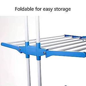 WXFKLDJ 4-Tier Clothes Drying Rack, Movable Clothes Drying Rack with Casters for Indoor/Outdoor for Drying Clothes, Bed Covers, Shoes, Sofa Covers