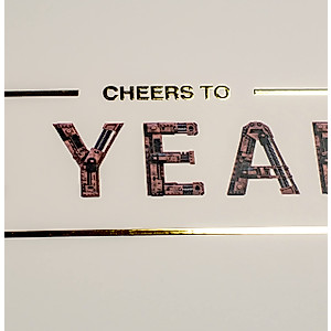 4LittleHeroes 50th Birthday Guest Book Alternative – Premium Card Board Laminated Anniversary Decoration with 3D Gold Foil – Design and Made in Europe 11x17 Inch Cheers to 50 Years [Unframed]