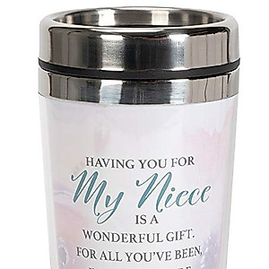 Elanze Designs Niece You are Loved 16 Oz Stainless Steel Travel Mug with Lid