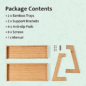 2 Tier Bathroom Organizer Countertop, Bamboo Wooden Bathroom Counter Organizer, 2 Tier Bamboo Tray, Kitchen Counter Organizer