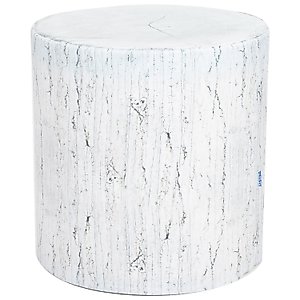 Delsit Woody Outdoor Pouf Ottoman - European Made Waterproof & Lightweight Round Seat - Stylish Home Decor & Living Room Furniture - Versatile Footrest & Seating for Indoor & Outdoor | Birch Print