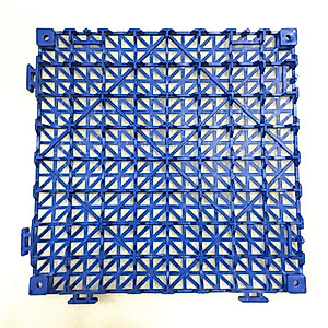 12 Pack Modular Interlocking Cushion 11.5" x 11.5" Mat Floor Tile Mats Drain Pool Patio Balcony Yard Pet Area Washer Pad(Blue)