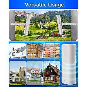 5.8G Wireless Bridge with Pole/Wall Mount Bracket - Extend Starlink Internet Access Outdoor, 2 Miles Point to Point WiFi Bridges with PoE Adapter, 2-Pack