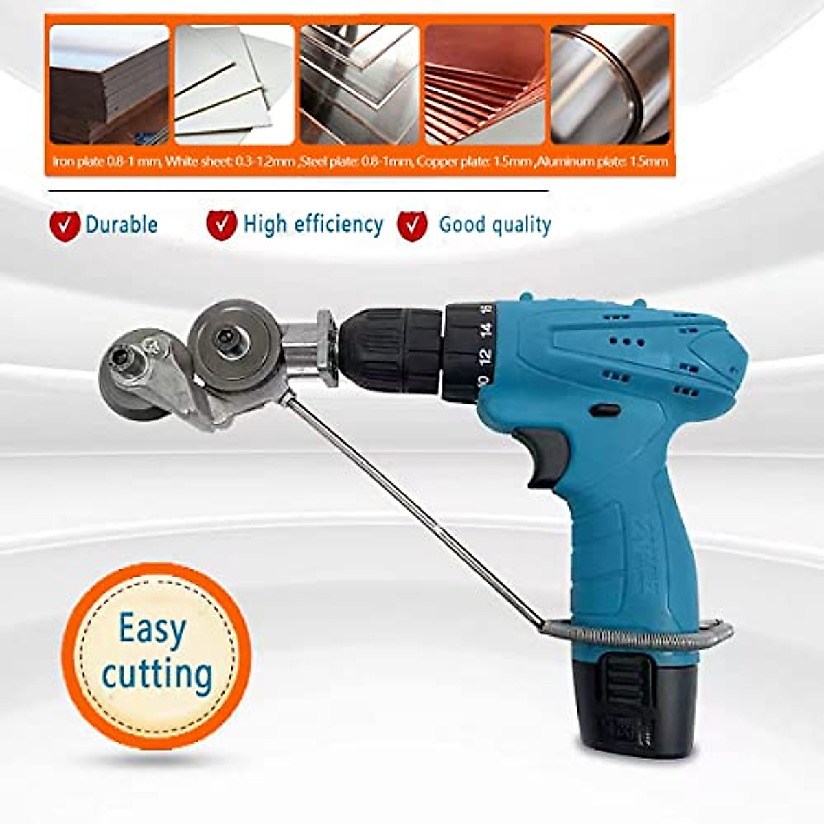 IHZZ Electric Drill Shears Attachment Cutter Nibblers, Metal Cutter, Sheet Plate Nibbler Safe and Durable Accessory for Cutting, (DZT-01A)