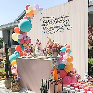 10ft x 10ft Beige Backdrop Curtains for Wedding Birthday Baby Shower Photography Backdrop Fabric Curtains Drapes Home Window Decorations Rod Pocket Light Filtering Window Drapes,5ft x 10ft, 2 Panels