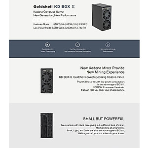 New Goldshell KD Box II Kadena KDA ASIC Miner Dual Mode 5TH/s 400W or 3.5TH/s 260W with 110V-240V 750W PSU and Cord(KD Box II)