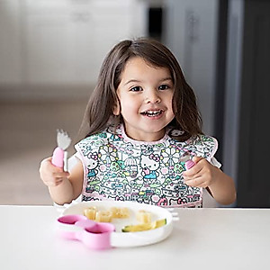 Bumkins Super Baby Bib, Waterproof Fabric, Fits Babies and Toddlers 6-24 Months, Sanrio Hello Kitty, 2 Piece Set