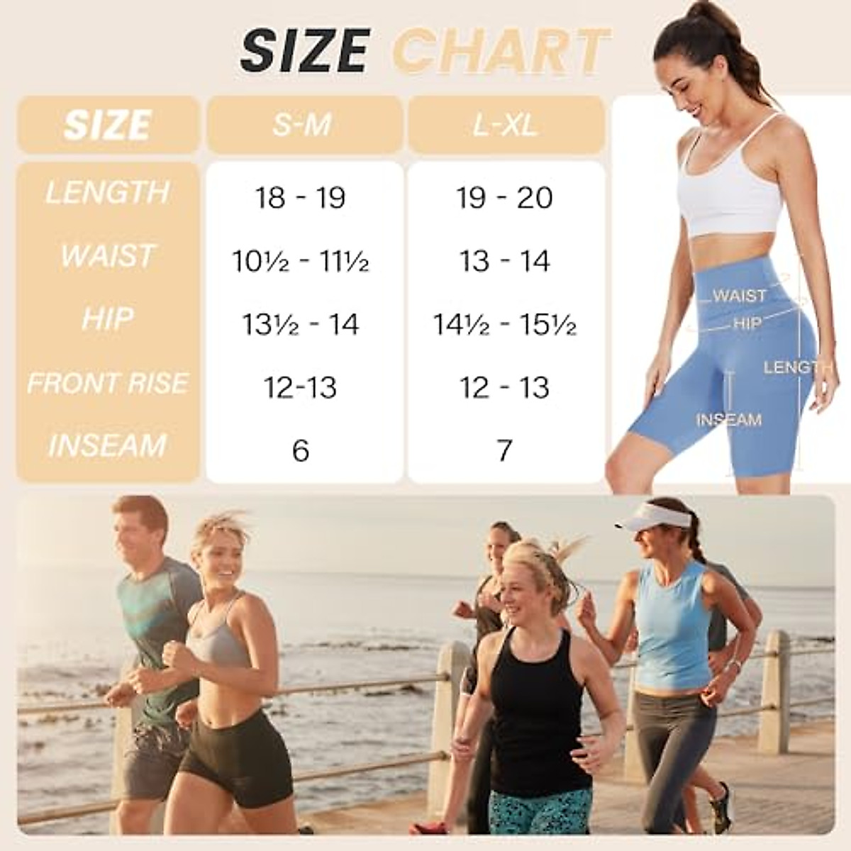 QGGQDD 3 Pack Biker Shorts Women with Pockets - 8” High Waisted Black Workout Running Yoga Shorts