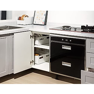 WELLHONG Long 19.69 inch Kitchen Adjustable Organizer and Storage bins, Front Dip Opening Organization with Handle for Cabinet, Shelf, Closet, Cupboard - 1Pack - Pure White