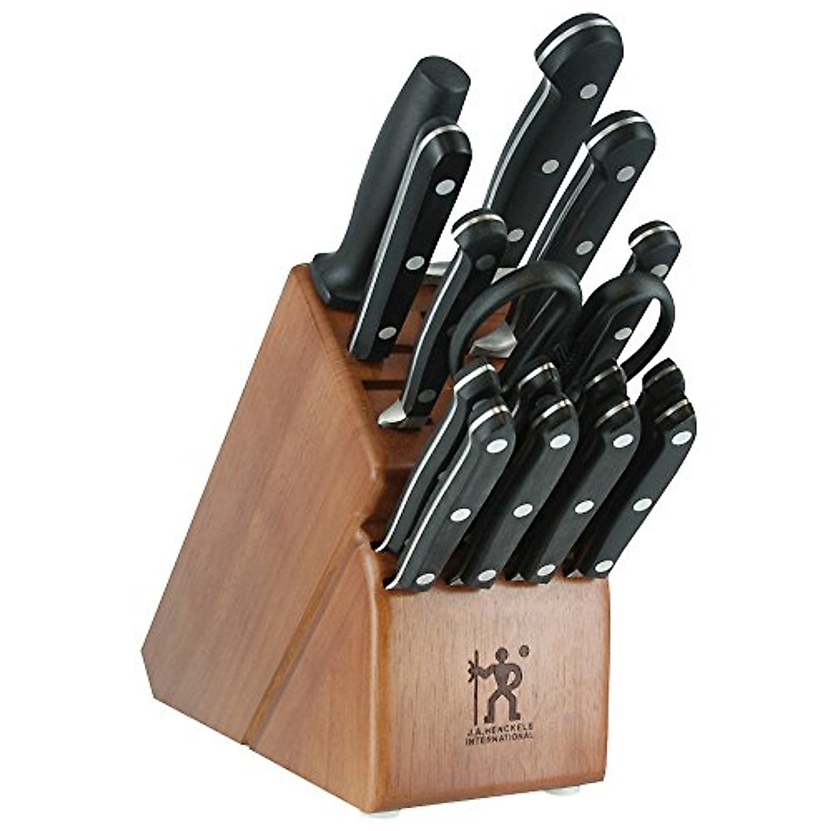 HENCKELS Classic Razor-Sharp 16-Piece Knife Block Set, Chef Knife, Bread Knife, German Engineered Informed by 100+ Years of Mastery