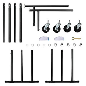 Fishat Freestanding Heavy Duty Metal Clothing Garment Rack Hanging Clothes on Lockable Wheels Mobile for Coats Dresses, Dorm Bedroom Home Balcony, Rolling Organizer Simple Standard Rod Portable, Black