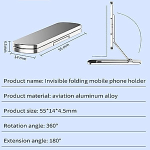 ARFUKA Cell Phone Ring Holder Finger Ring Stand 360° Rotating Foldable Aluminum Alloy Mobile Phone Holder Silver